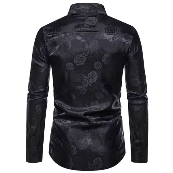 Chemise Noire à Fleur Homme | Steampunk Boutique